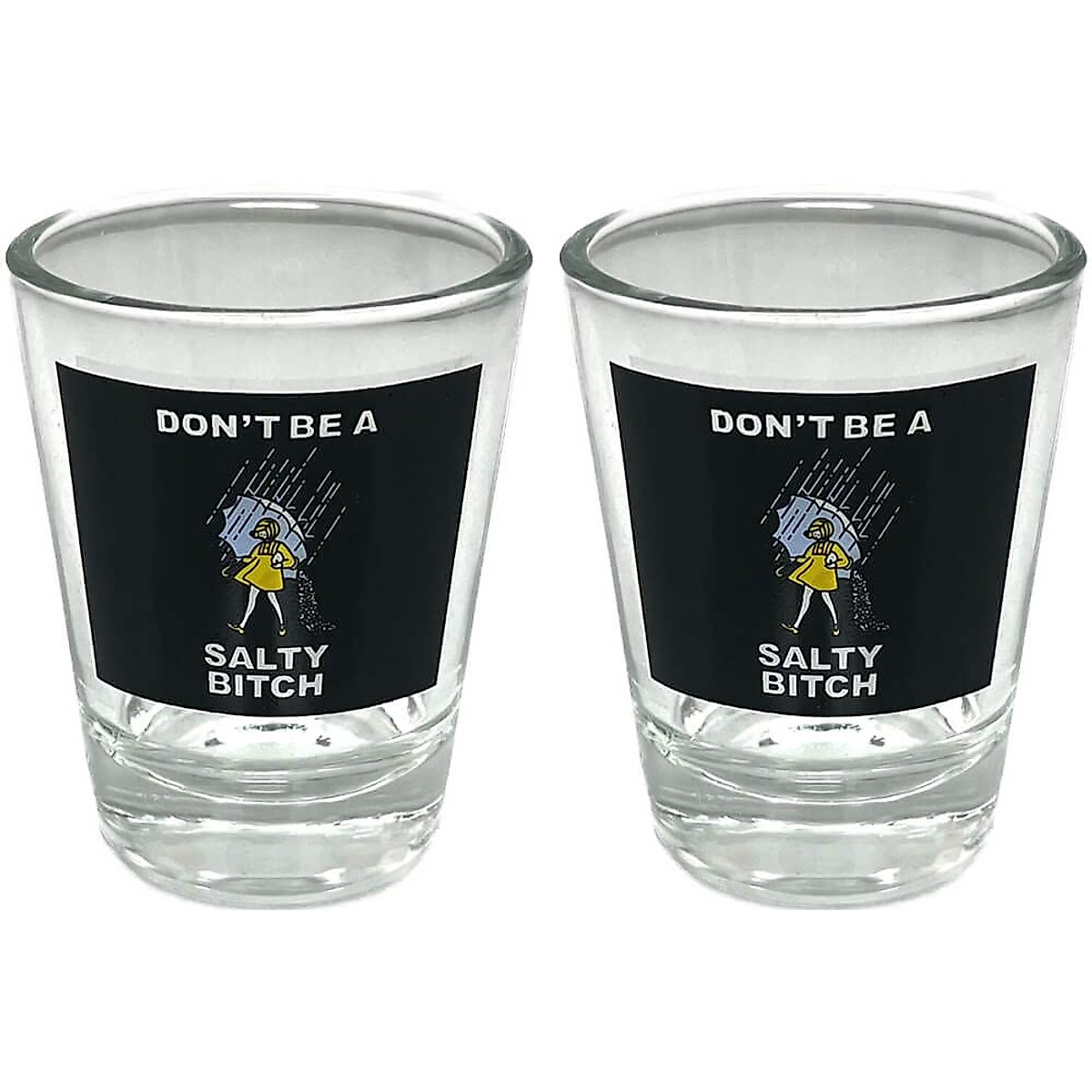 Black Ball Corp. Salty Bitch - 2oz Novelty Shot Glass - 2 Piece Set