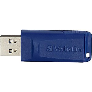 Verbatim 8GB Retractable USB 2.0 Flash Thumb Drive with Microban Antimicrobial Product Protection – Five Pack Blue