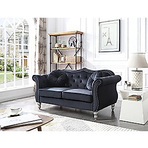 Glory Furniture Hollywood Loveseat Love Seats, Black
