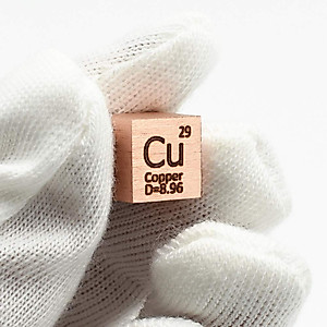 Copper Cube Cu 99.95% Element Cube Pure 10mm Density Cube for Element Collection Periodic Table Hunter, and More (0.39", Copper)
