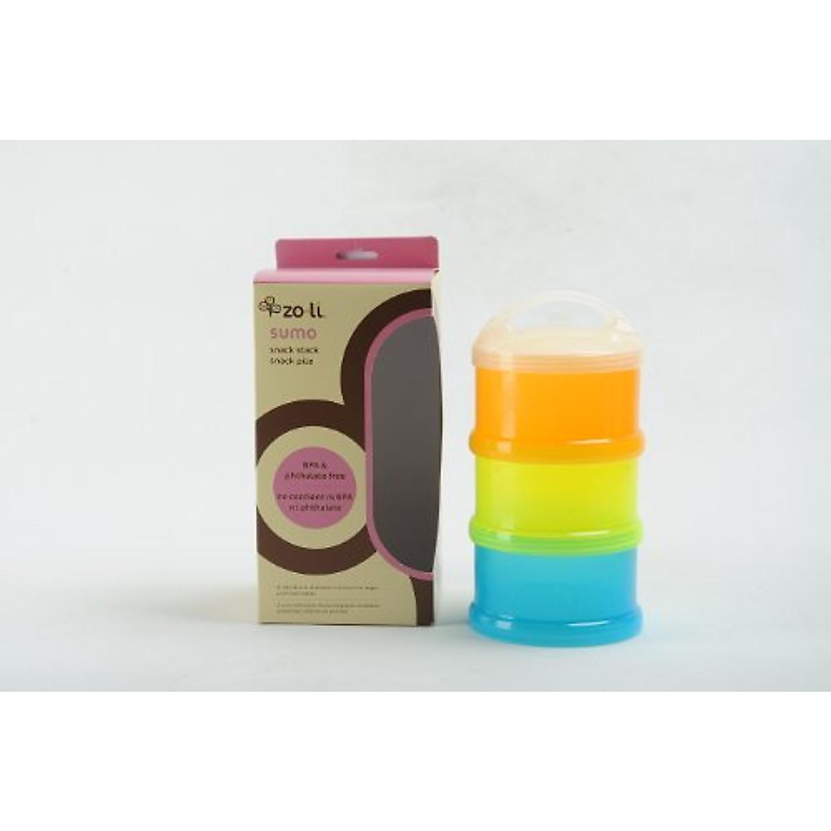 Large 3-tier Snack Stack Food Storage Containers for Home and On the Go Multi Color Stack | ZoLi SUMO Food and Snack Containers