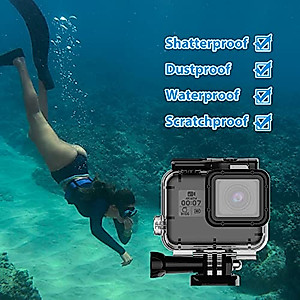 HONGDAK Waterproof Housing Case for GoPro Hero 7/6/5 Black(2018), 169ft/60m Waterproof Case Diving Protective Housing Shell for GoPro Action Camera Underwater Dive Case Shell with Mount & Thumbscrew