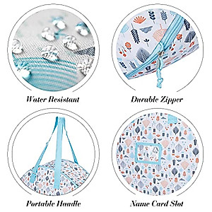 JOSIVIKY Wreath Storage Container 24", Christmas Hanging Wreath Storage Bag,Heavy-Duty Carrying Handles,Expandable Space with Double Zipper, Large Capacity for Storing Mutiple Artificial Door wreaths or Holiday Wreaths (Blue)