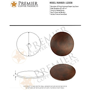Premier Copper Products LS20DB 20-Inch Hand Hammered Copper Lazy Susan, Oil Rubbed Bronze