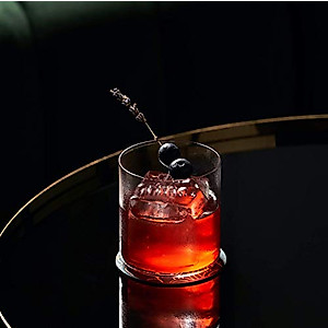 Amehla "Bare Ultra Thin Cocktail Glasses 12-ounce Double Old Fashioned Whiskey Glasses - Bar Glass Set for use as Mixed Drink Glass - Bourbon Tumblers, or Minimalist H20 Water Drinking Glass - (2)