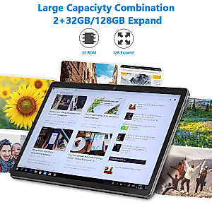 Tablet 10.1 Inch, Android 9.0 Pie Tablet PC with 32GB ROM/128GB Expand, Dual Sim Card 2MP+ 5MP Camera, WiFi, Bluetooth, GPS, Quad Core, IPS HD Display, Google Certified Tablet【2020 Newest Silver】