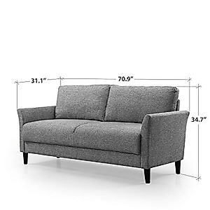 ZINUS Jackie Sofa Couch / Easy, Tool-Free Assembly, Soft Grey
