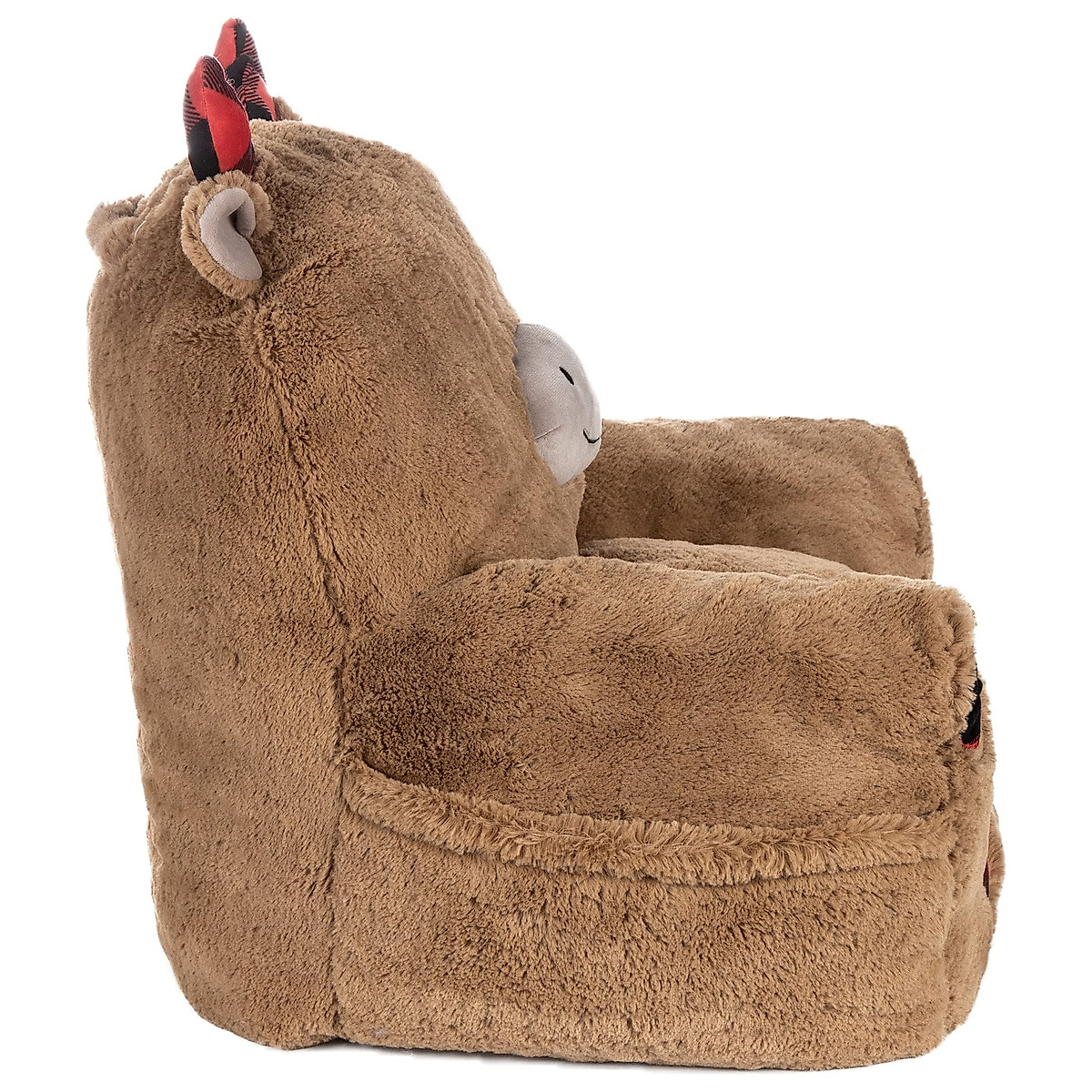 Cuddo Buddies Toddler Plush Buffalo Check Moose Character Chair and Blanket, Toddler-Sized Companion for Reading, Relaxing and Snuggling