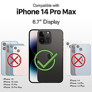 VENA vCommute Wallet Case Compatible with Apple iPhone 14 Pro Max (6.7"), (Military Grade Drop Protection) Flip Leather Cover Card Slot Holder with Kickstand - Deep Purple/Black