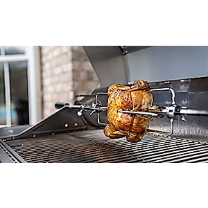Monument Grills 77352 6-Burner Stainless Steel Cabinet Style Propane Gas Grill with LED Controls, Side Burner, Built in Thermometer, and Rotisserie Kit