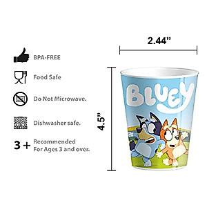 Zak Designs Bluey Kids Dinnerware Set Includes Plate, Bowl, and Tumbler, Made of Durable Melamine Material and Perfect for Kids (3-Piece Set, Non-BPA)