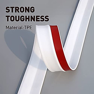 FOSLUOC Garage Door Seal Top and Side Seal Strip 34FT White Adhesive Backed Rubber Weather Stripping Replacement Weatherproofing Universal Sealing Professional.