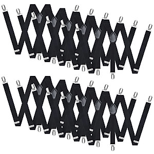 Seematn 12Pcs Halloween Suspenders for Men Adjustable Suspender Elastic Y Back Style Suspenders Belts for Men Boy Costume Accessories (Black)