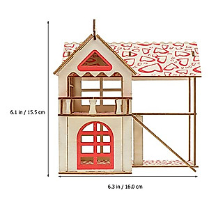 NUOBESTY Hamster Playground Wooden Small Animal Activity Toys Set Rat Playground Platform Climbing Ladder Chew Toy for Hamster Gerbil Mouse Chinchilla