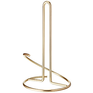 Spectrum Diversified Euro Supreme Holder, Countertop Steel Stand Fits Standard & Jumbo Rolls, Modern Kitchen Decor Paper Towel Dispenser, Medium, Gold