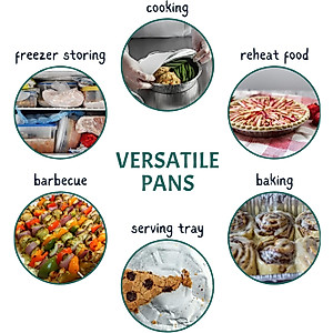 FUNSTITUTION Aluminum Foil Pans 9x13 (30 Pack) - Disposable Aluminum Baking Pans With High Heat Conductivity For Grilling, Cooking, Storing, Prepping, Disposable Aluminum Pans and Tin Foil Pan