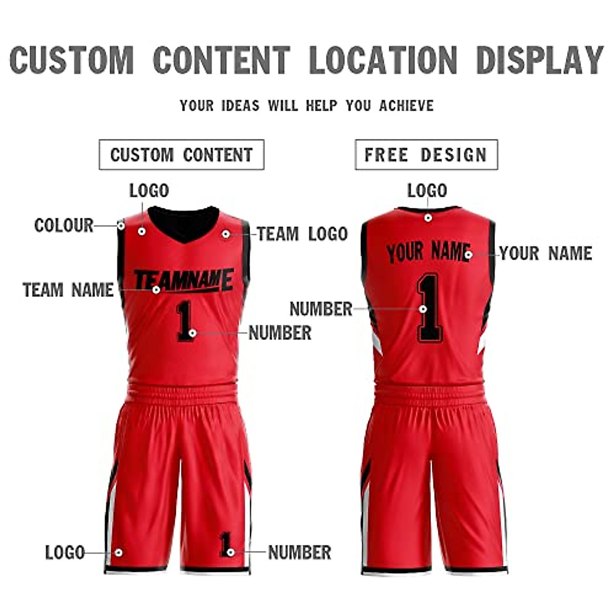 Custom Reversible Basketball Jersey Personalized Printed Name Number Blank Team Sports Uniform for Men/Boy