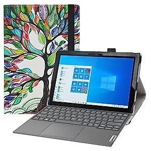 Bige for IdeaPad Duet 3i 10IGL5 Case,PU Leather Folio 2-Folding Stand Cover Case for Lenovo IdeaPad Duet 3i /Lenovo Windows Duet 3i 82AT00F2US 10.3" 2-in-1 Laptop,Love Tree