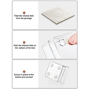 SMARTAKE 37-Piece Drawer Organizer with Non-Slip Silicone Pads, 4-Size Desk Drawer Organizer Trays Storage Tray for Makeup, Jewelries, Utensils in Bedroom Dresser, Office and Kitchen (Clear)