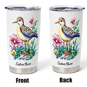 Sandpiper Gifts, Personalized Tumbler with Sandpiper Animal’s Name – Custom Cup for Animal Lovers, Gift for Women, Men, Boys, Girls, Gift for Birthdays & Christmas, 20oz Steel Coffee Cup 038CuQ