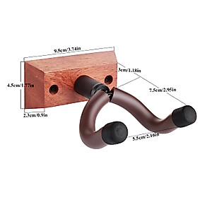 HilerPunk Guitar Wall Mount,1-Pack, Wood Guitar Ukulele Wall Hangers,Hooks,Holders,Stands,Guitar Accessories for Acoustic Electric Bass Guitar Ukulele Banjo Mandolin