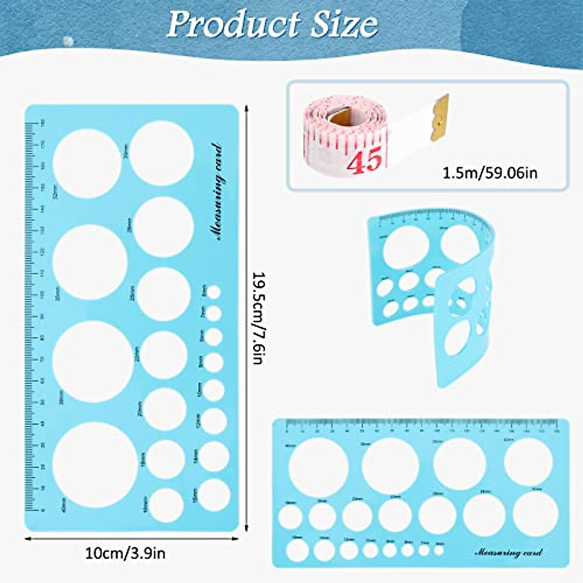 Fuyamp Nipple Ruler,2 Pack Silicone Nipple Ruler with Soft Flange Size Measure Breast Flange Measuring Tool Breast Pump Sizing Tool New Mothers Musthaves(Blue)