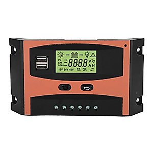 MPPT Controller, Fydun Simplified Version MPPT Charge Controller PCB Circuit Board Solar Panel Regulator 12V / 24V LCD Display Automatic Battery Controller Orange + Black(30A)
