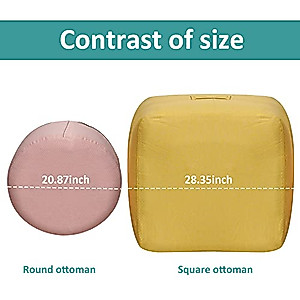 Lucky Yard Inflatable Patio Ottoman Square Stool Footrest with Handle, The Travel Portable Patio Outdoor Foot Stools Use for Indoor or Outdoor, Camping or Home (Green)