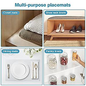 Puricon Non-Adhesive Shelf Liner, Non-Slip Clear Plastic Ribbed Liners for Refrigerator Pantry Cabinet Closet Drawer Desks Shelves Storage, BPA Free -12 Inch x 5 FT