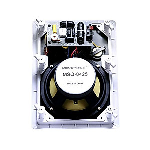 Monoprice 3-Way Fiber In-Wall Speakers - 8 Inch (Pair) With Removable And Paintable Grille - Caliber Series
