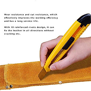 Welding Rod Holder, Wearable Thickened Cowhide Anti-Scald Welder Hardware Tool Waist Bag 6 x 25 x 32cm / 2.4 x 9.8 x 12.6in