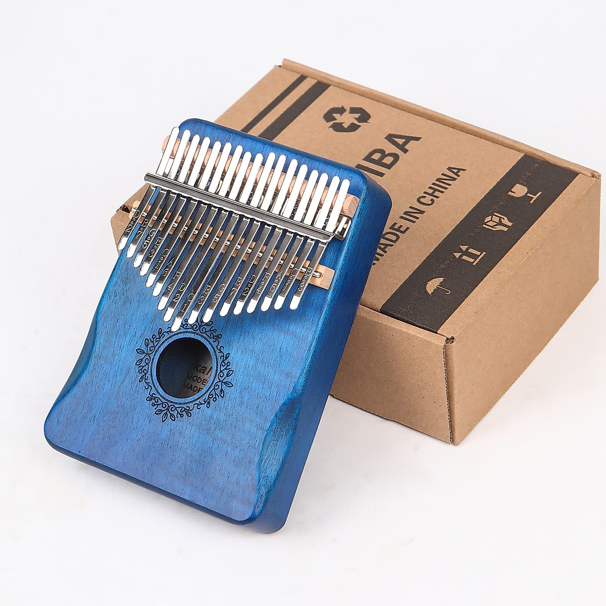 POKHDYE Sky blue Kalin bassist beginner's hand m-finger piano mahogany beginner's 17 tone children's instrument FDS2 0