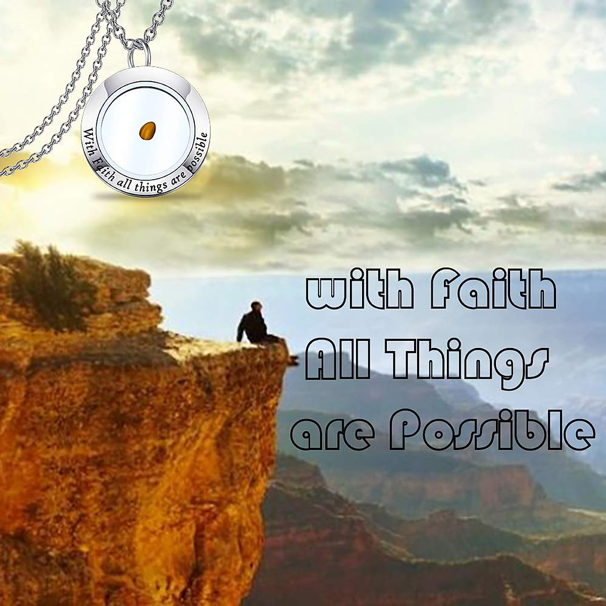 ENSIANTH With Faith All Things Are Possible (Mustard Seed Necklace)