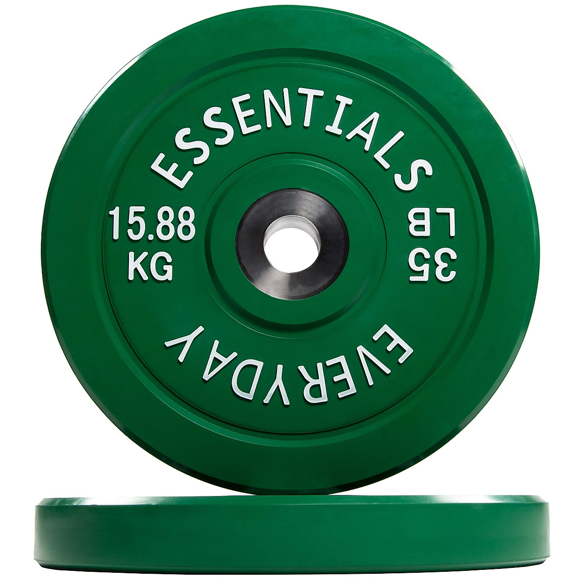 BalanceFrom Color Coded Olympic Bumper Plate Weight Plate with Steel Hub, 35LB Pair