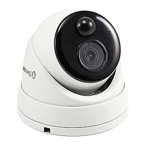 Swann Indoor/Outdoor Surveillance Security Camera, 4K Ultra HD Wired PIR Dome Camera, Night Vision, Thermal, Heat & Motion Sensing, Add to NVR with PoE, SWNHD-886MSD White, 1 Count (Pack of 1)