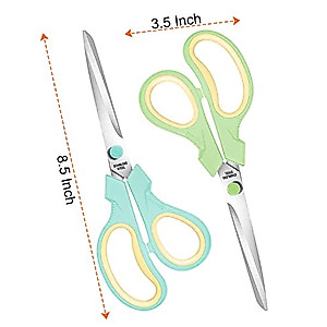 Scissors, All Purpose Thickened Scissor 8.5", Upgrade Stainless Steel Sharper Comfort Grip Scissors for Office School Supplies, Right/Left Handed, 3-Pack…