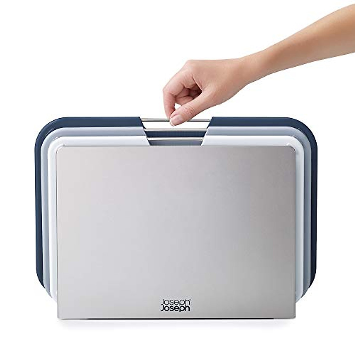 Joseph Joseph Plastic Cutting Board Set with Storage Stand 3 Different Sized Boards