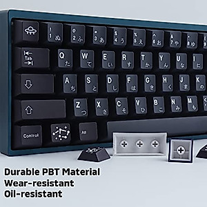 Hyekit Custom Keycaps - PBT Keycaps, Cherry Profile, Dye Sub, Japanese Keycaps, 6.25u, 7u, 161 Key Set, for Mechanical Keyboard, US and UK Layouts (Galaxy)