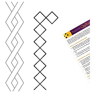 Quilting Stencils for Machine and Hand Quilting - 2 Quilting Stencils for Border Patterns - Diamond Border, Lattice Border Plastic Quilt Stencil Set with Guide