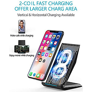 NANAMI Fast Wireless Charger with USB Phone Charger, Qi Certified Charging Stand with QC3.0 Adapter 7.5W Compatible iPhone 14/13/12/SE 2020/11/XS,10W for Samsung Galaxy S23/S22/S21/S20/S10/Note 20/10