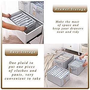 LVQING Clothes Drawer Organizers，Wardrobe Clothes Organizer Wardrobe Boxes with X-Large Compartments Clothes Organizer for Closet with Support Board Sturdy and Stackable Bins for Wardrobe