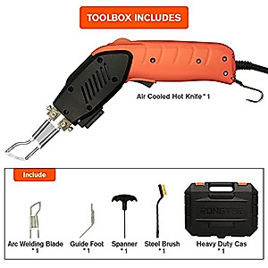 RONGTER Fabric Cutter Rope Cutter Utility Knife, Air Cooled Electric Hot Knife Foam Cutting Tool with Adjustable Power Blades for Cutting Belt Cloth