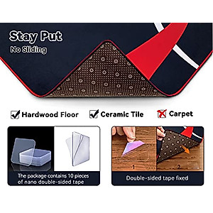 AOBOOK Gaming Chair Mat for Hardwood Floor, 36"x48" Office Chair Floor Mat for Hardwood/Tile, Large Anti-Slip Floor Protector with Double-Sided Tape for Home Ofice, Red