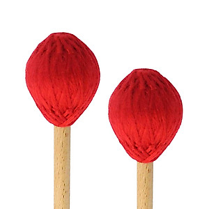 Marimba Mallets, Uspacific 1 Pair Medium Hard Yarn With Beech Handle Medium Hard for Percussion Marimba Playing