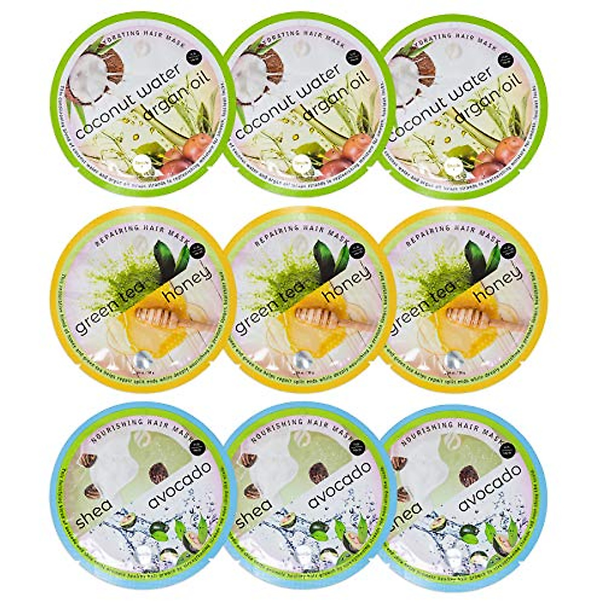 SpaLife Assorted All Natural Hair Mask 9 pack