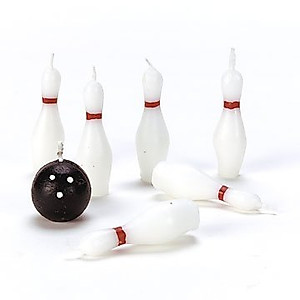 7pc Bowling Pins and Ball Candle Set