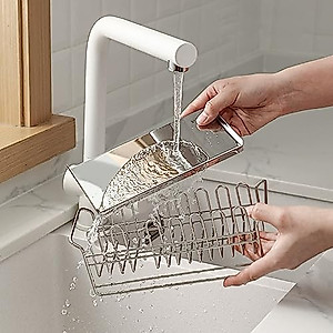 kaileyouxiangongsi Sink Sponge Holder - Kitchen Sink Caddy Organizer - Quick Draining, 304 Stainless Steel