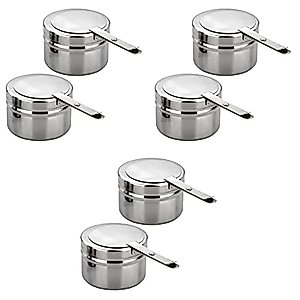 DOITOOL 6Pack Stainless Steel Fuel Holders, Chafing Fuel Holders with Cover, Fuel Holder for Chafing Dish, and Buffet, Barbecue, Party Supplies
