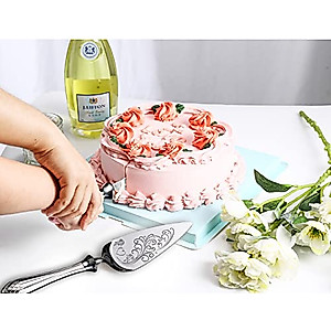 HISSF Cake Knife and Server Set,18/10 Stainless Steel Cake Pie Pastry Servers, Sweet Love Cake Serving Set Perfect For Wedding, Birthday,Home, Parties and Events