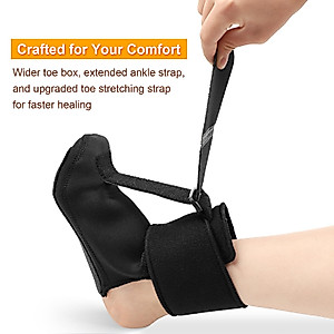 PEUTIER Foot Support Brace, Adjustable Strap Ankle Compression Sock Wrap Night Splint Foot Drop Arch Support Soft Comfortable for Women Men (Medium)